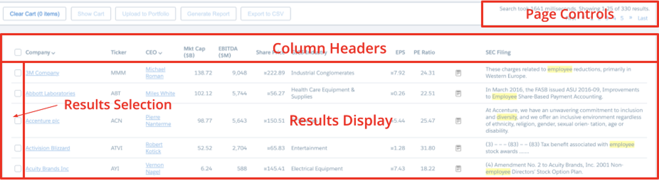 How Kona's Results Table Works - KonaSearch