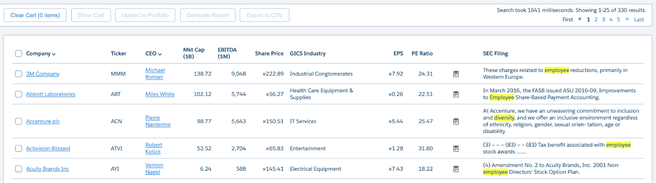 How Kona's Results Table Works - KonaSearch